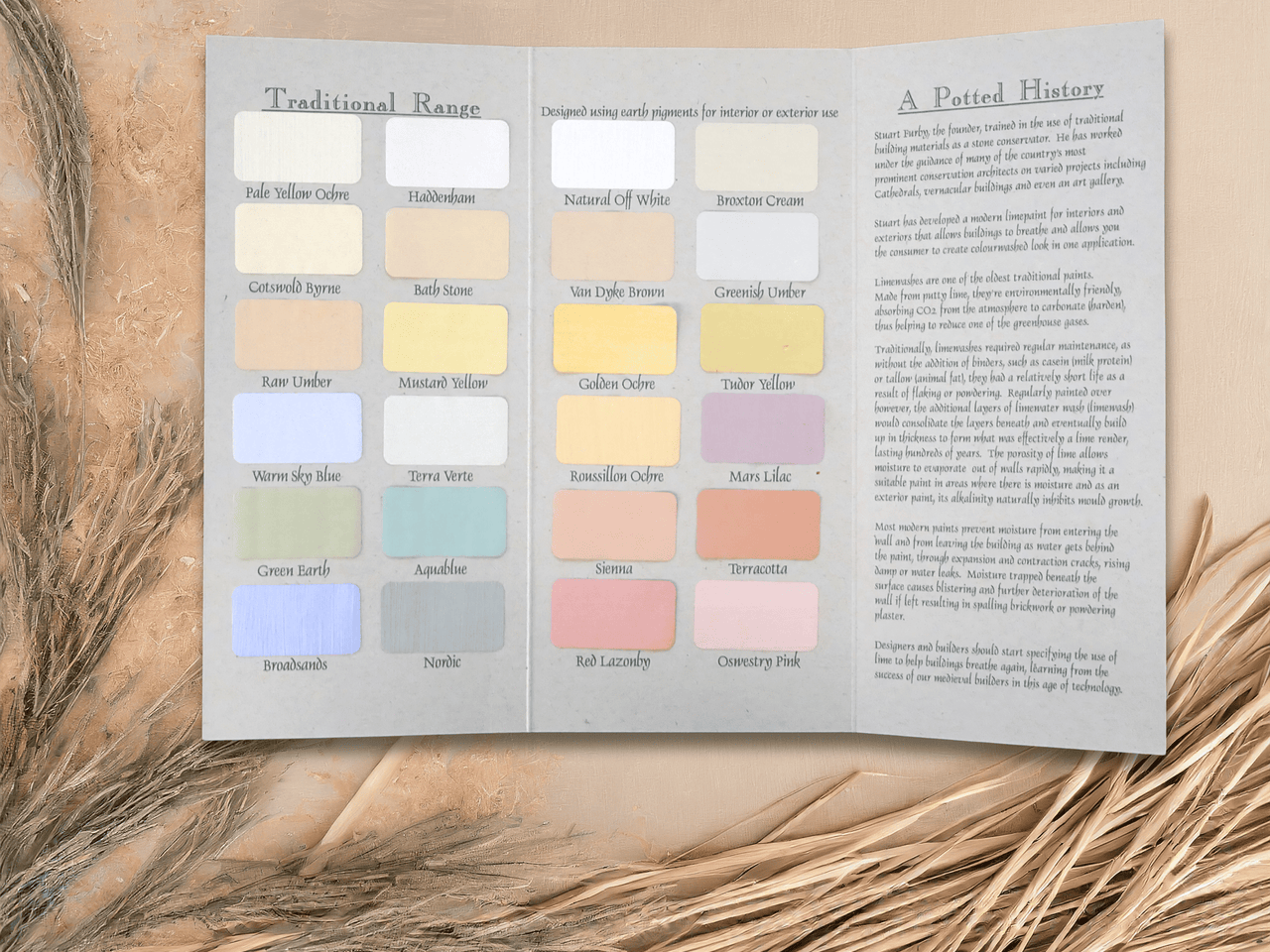 Lime Earth Paints Hand Painted Colour Chart | Greenshop Paints